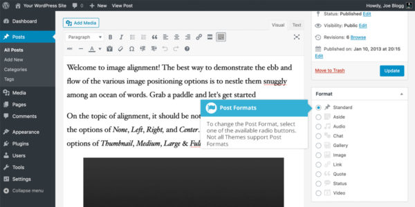 Changing your Post Format - Easy WP Guide