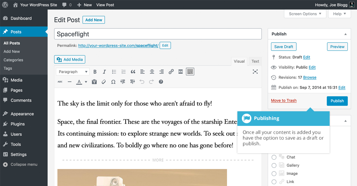Saving And Publishing Your WordPress Content Easy WP Guide