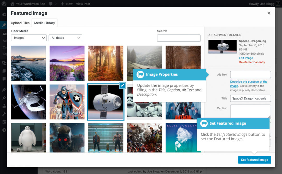 Setting a Featured Image - Easy WP Guide