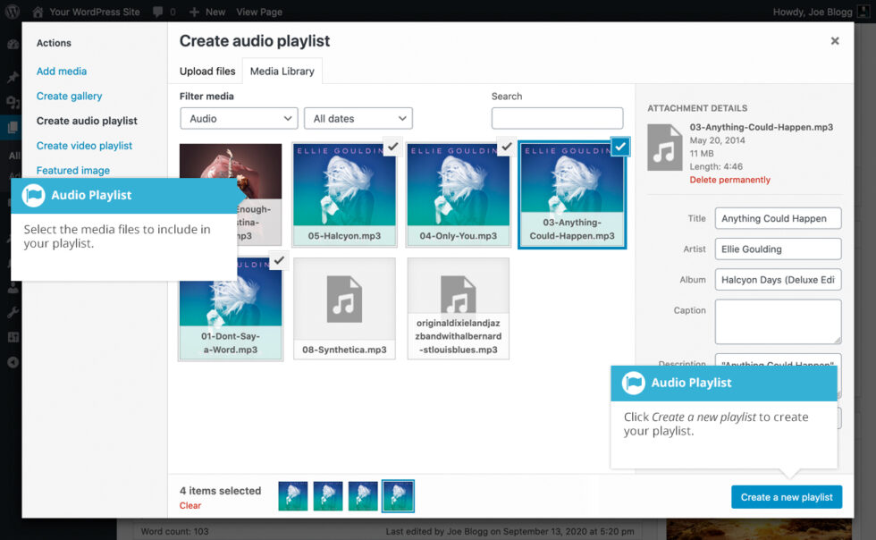 Insert an Audio or Video Playlist - Easy WP Guide