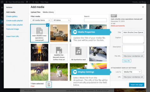 Inserting Links to Media Files - Easy WP Guide