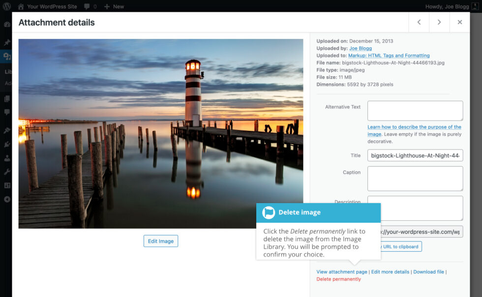 Deleting a file from the WordPress Media Library - Easy WP Guide