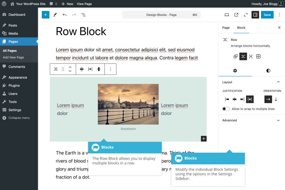 Row Block - Easy WP Guide